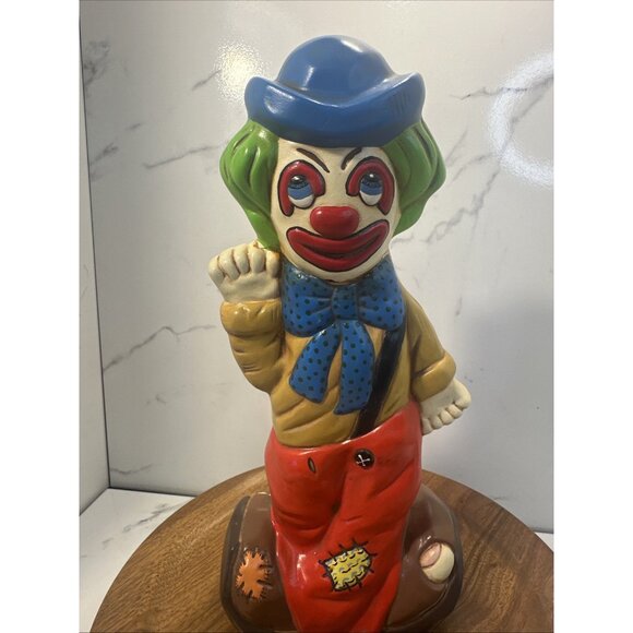 Unbranded | Accents | 97s Hand Painted Two Face Clown Figurine Happy ...